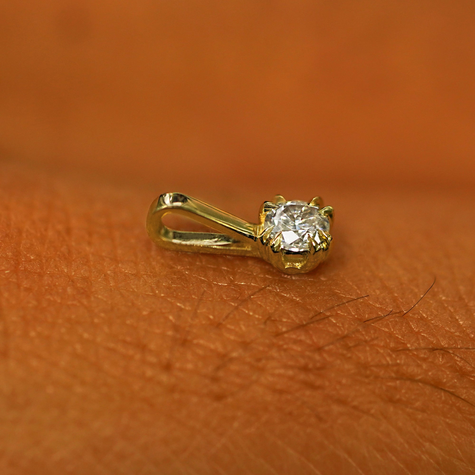 Automic Gold Diamond Charm | Minimalist Sustainable Fine Jewelry