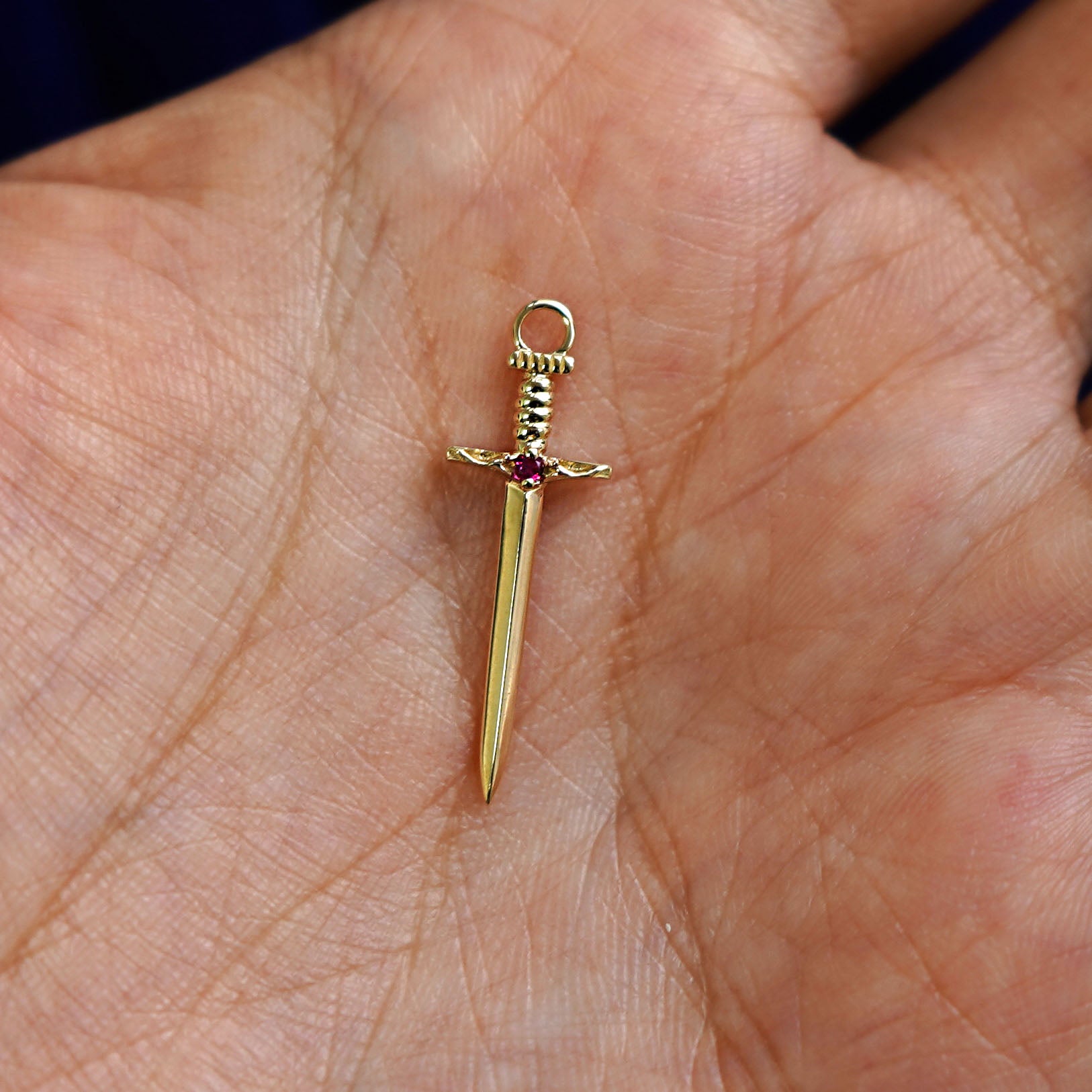 Automic Gold Sword Charm | Minimalist Sustainable Fine Jewelry