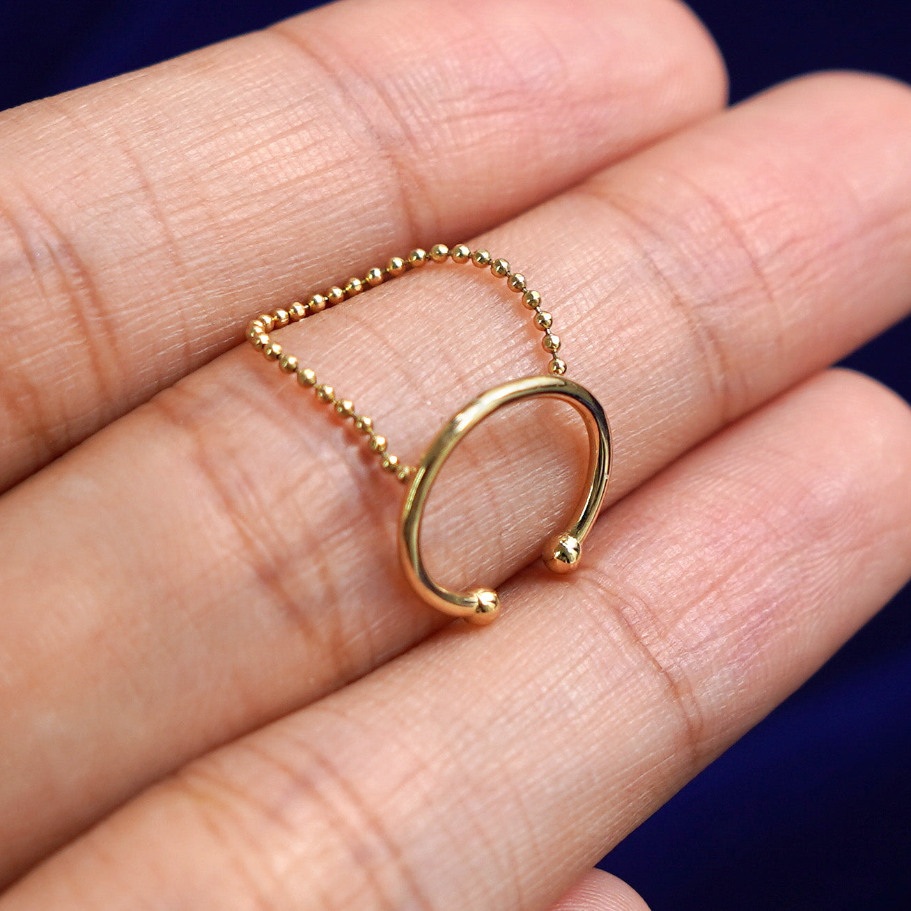 Automic Gold Line Cuff With Chain | Sustainable Fine Jewelry