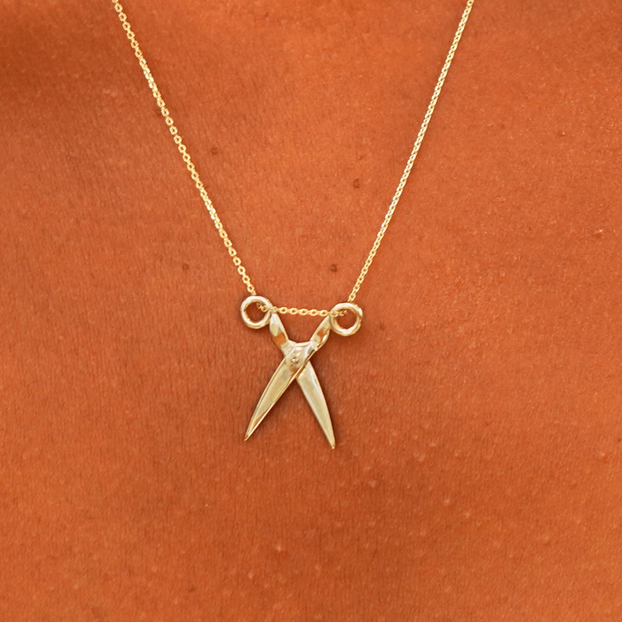 Automic Gold Scissors Necklace | Sustainable Fine Jewelry