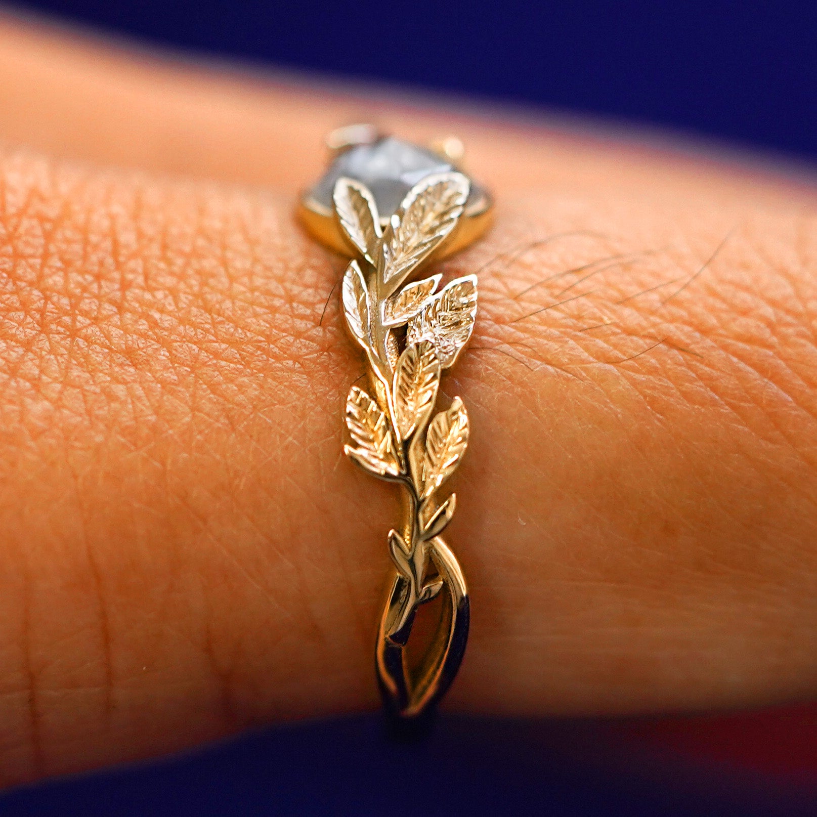 Automic Gold Diamond Leaves Ring | Sustainable Fine Jewelry