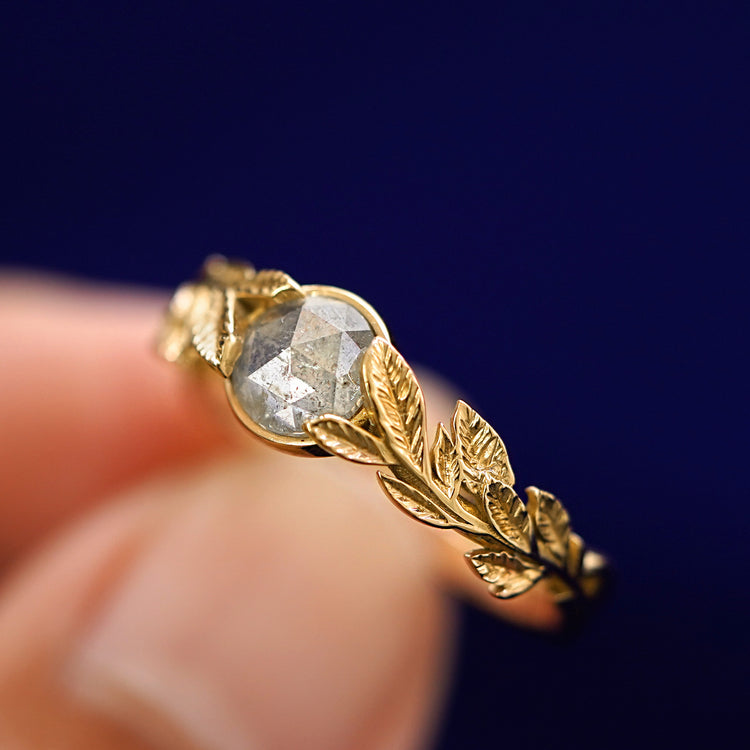 Automic Gold Diamond Leaves Ring | Sustainable Fine Jewelry