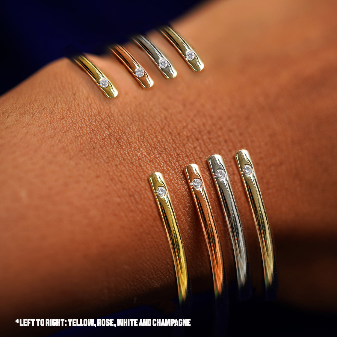 Automic Gold Diamond Open Bangle | Sustainable Fine Jewelry