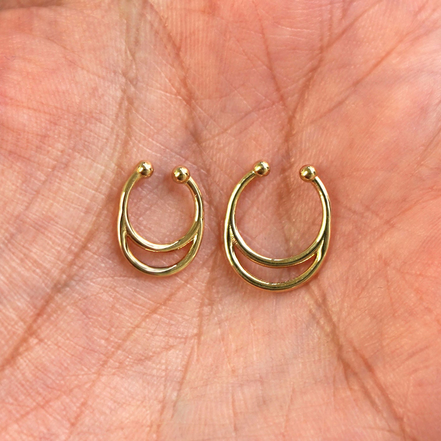 Automic Gold Double Circle Septum | Sustainable Fine Jewelry
