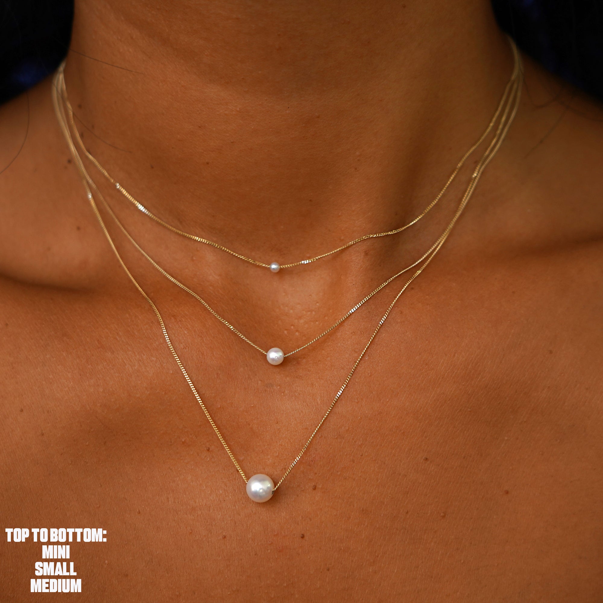 Automic Gold Medium Pearl Slide Necklace | Sustainable Fine Jewelry