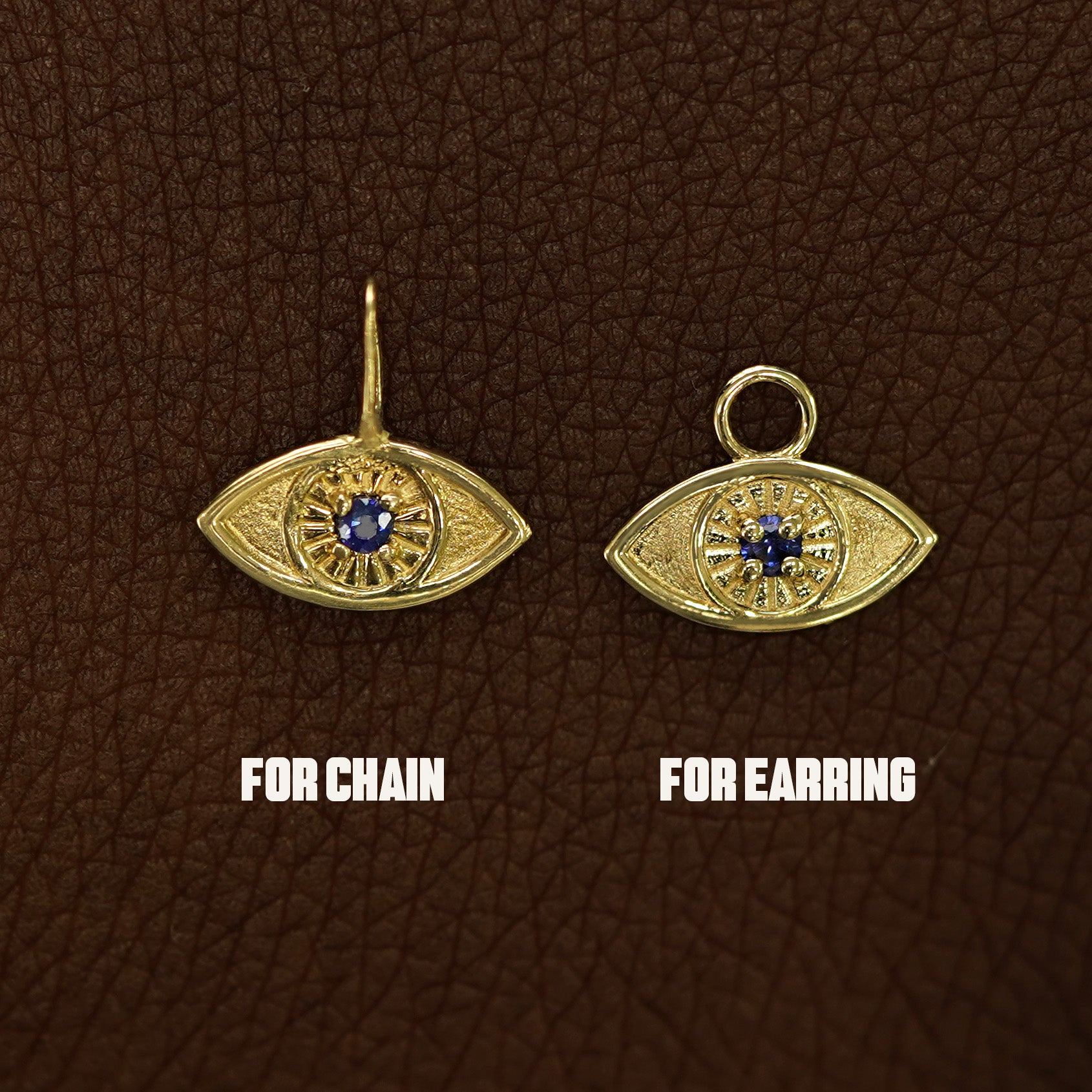 Automic Gold Gemstone Evil Eye Charm | Sustainable Fine Jewelry