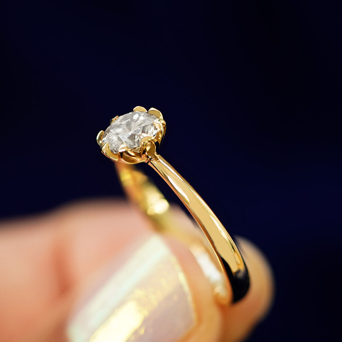 Automic Gold Round Diamond Petal Ring | Fine Jewelry