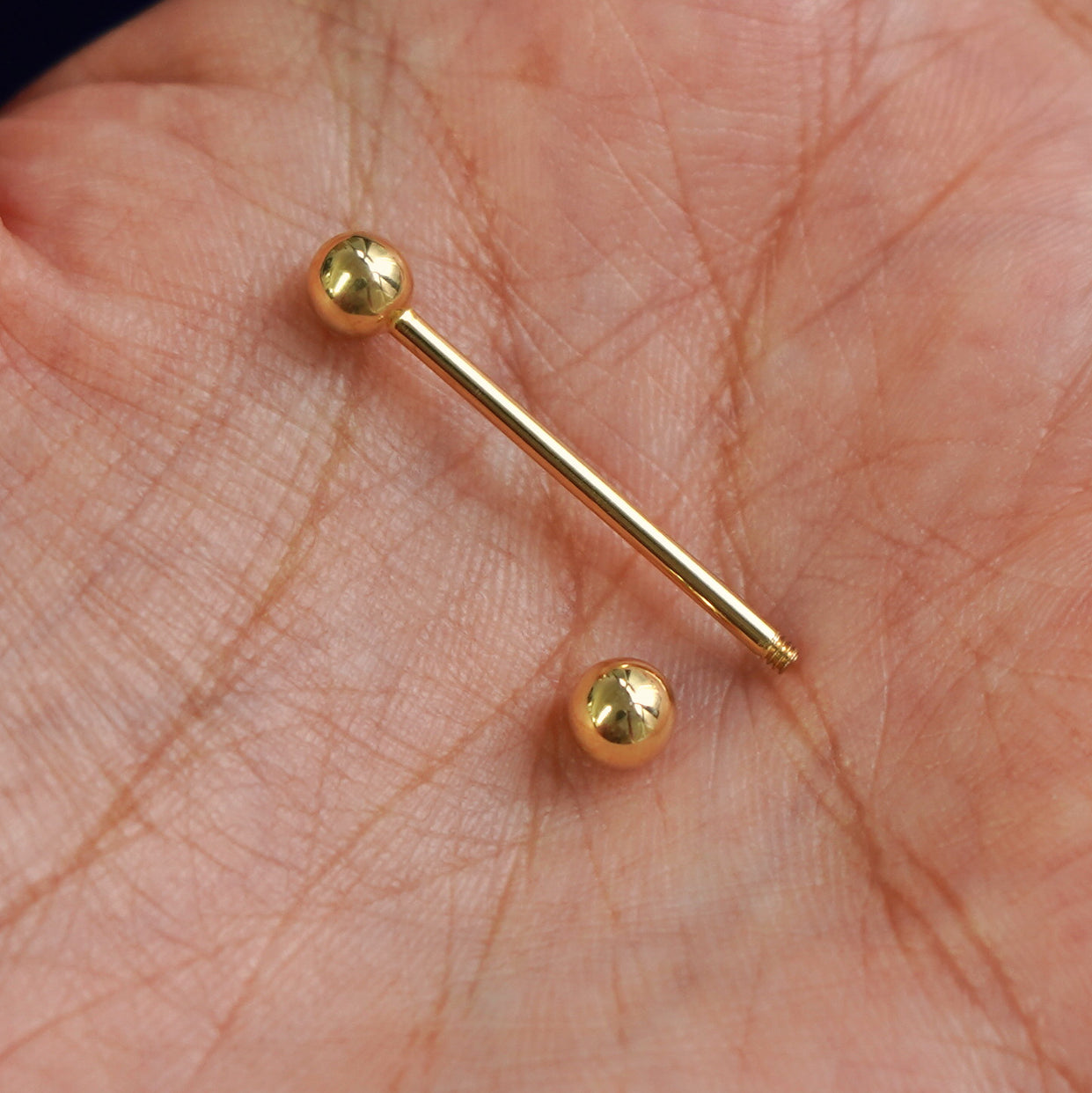 Automic Gold Large Straight Barbell Piercing | Fine Jewelry