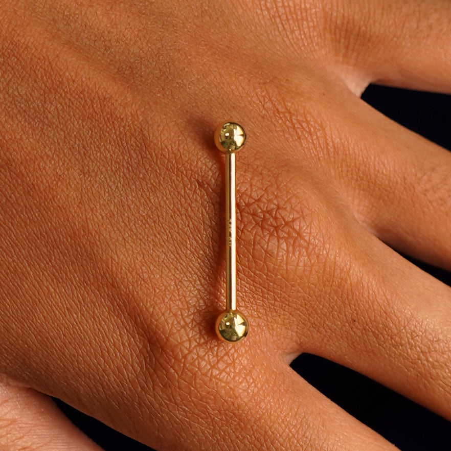 Automic Gold Large Straight Barbell Piercing | Fine Jewelry