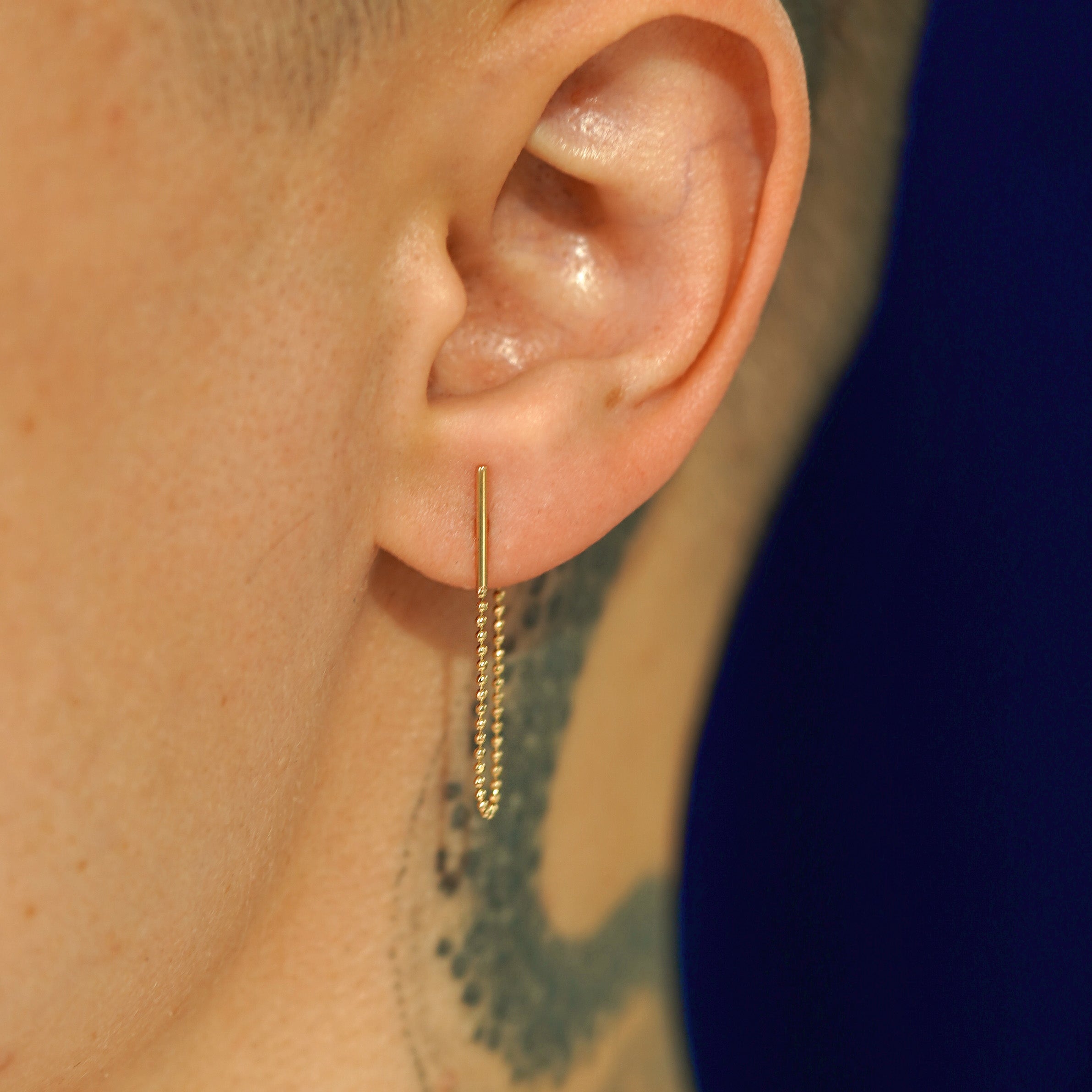 Automic Gold Line Dangle Earring | Sustainable Fine Jewelry