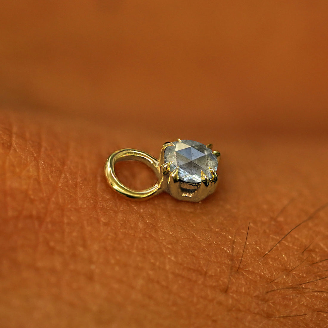 Automic Gold Salt and Pepper Diamond Charm | Minimalist Fine Jewelry