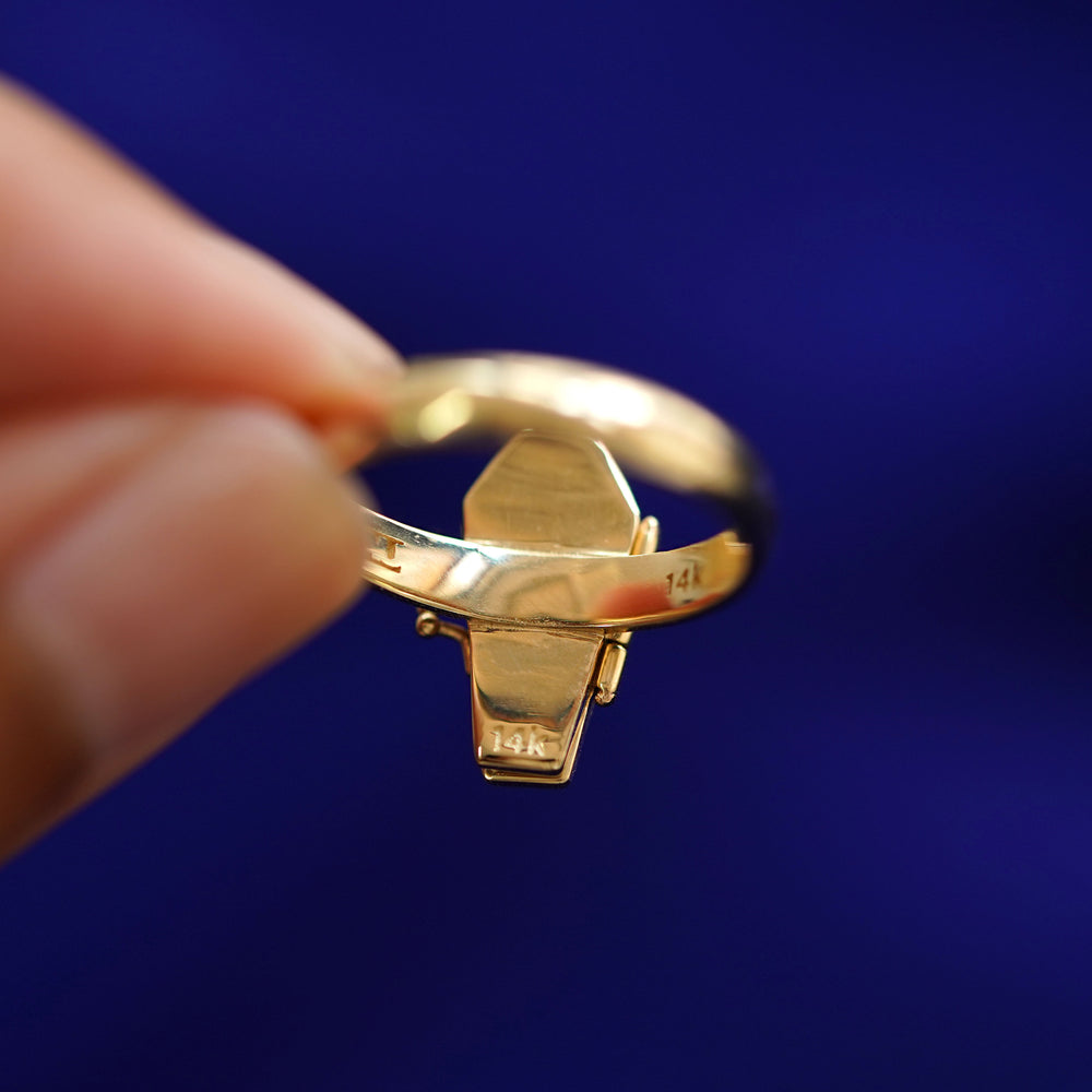 Coffin Ring - 14k Solid Gold Jewelry - Automic Gold