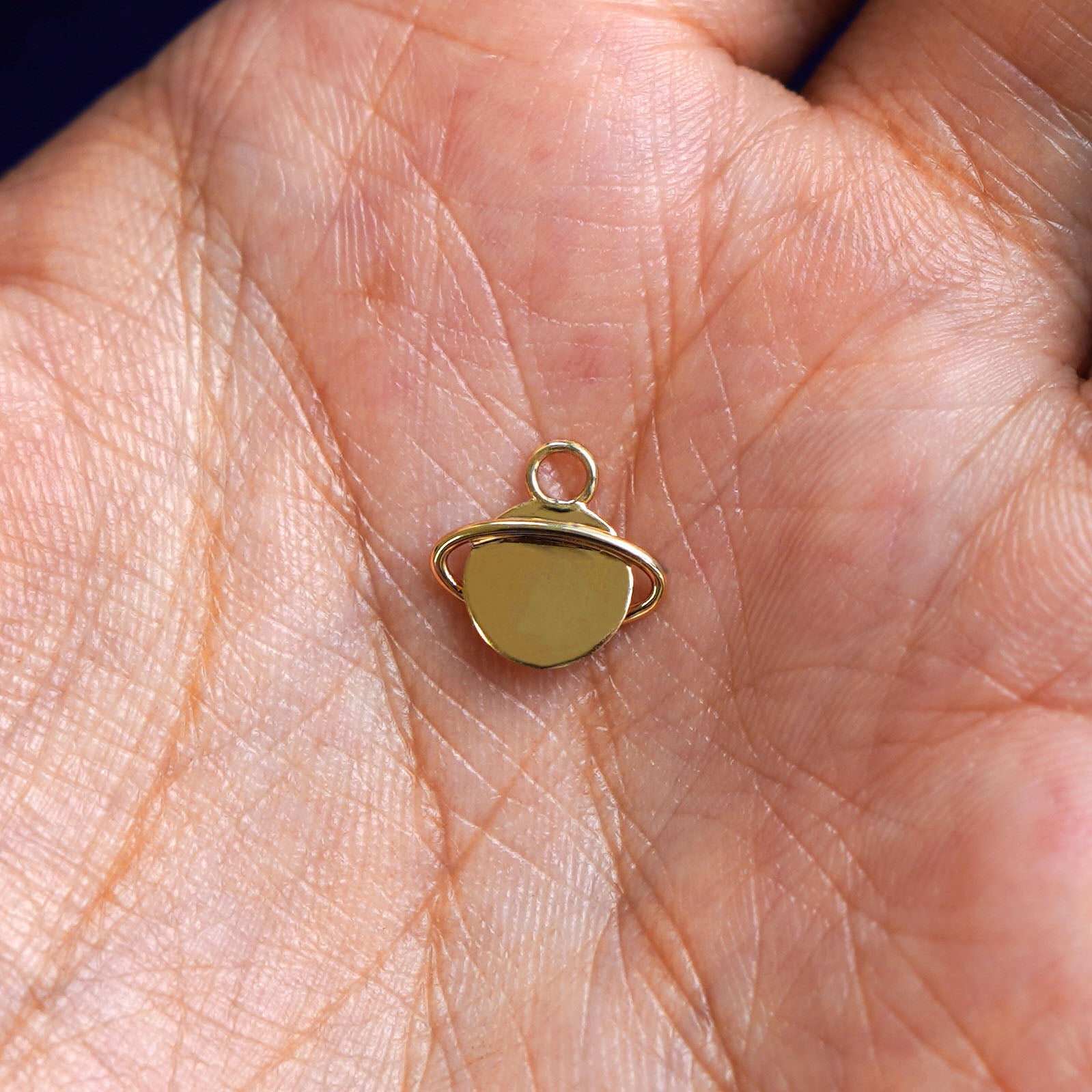 Automic Gold Saturn Charm | Minimalist Sustainable Fine Jewelry