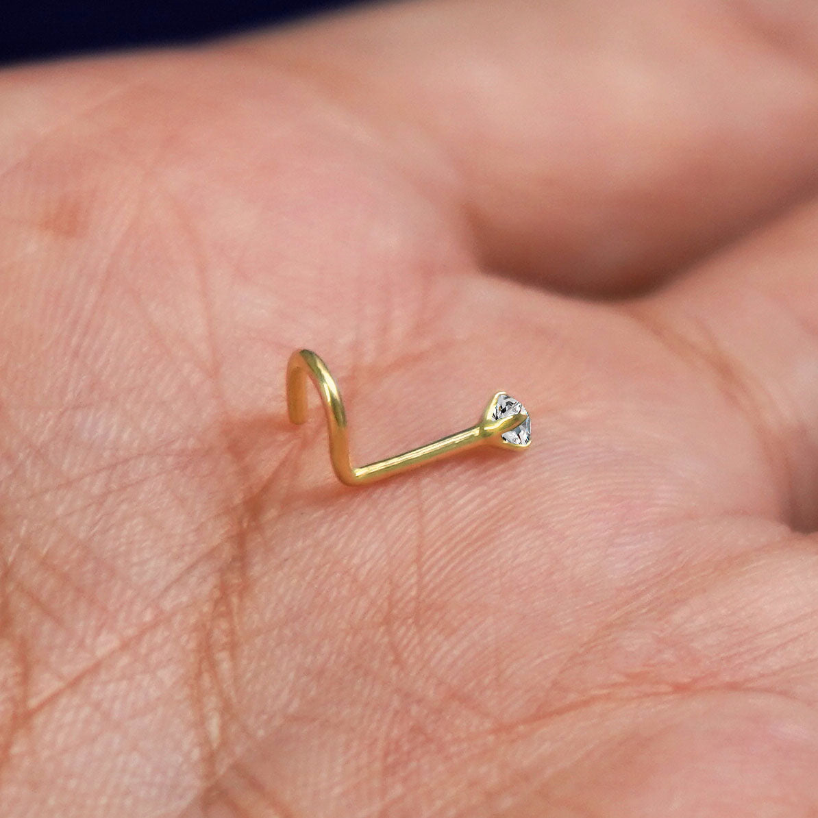 Automic Gold Diamond Nose Stud | Sustainable Fine Jewelry