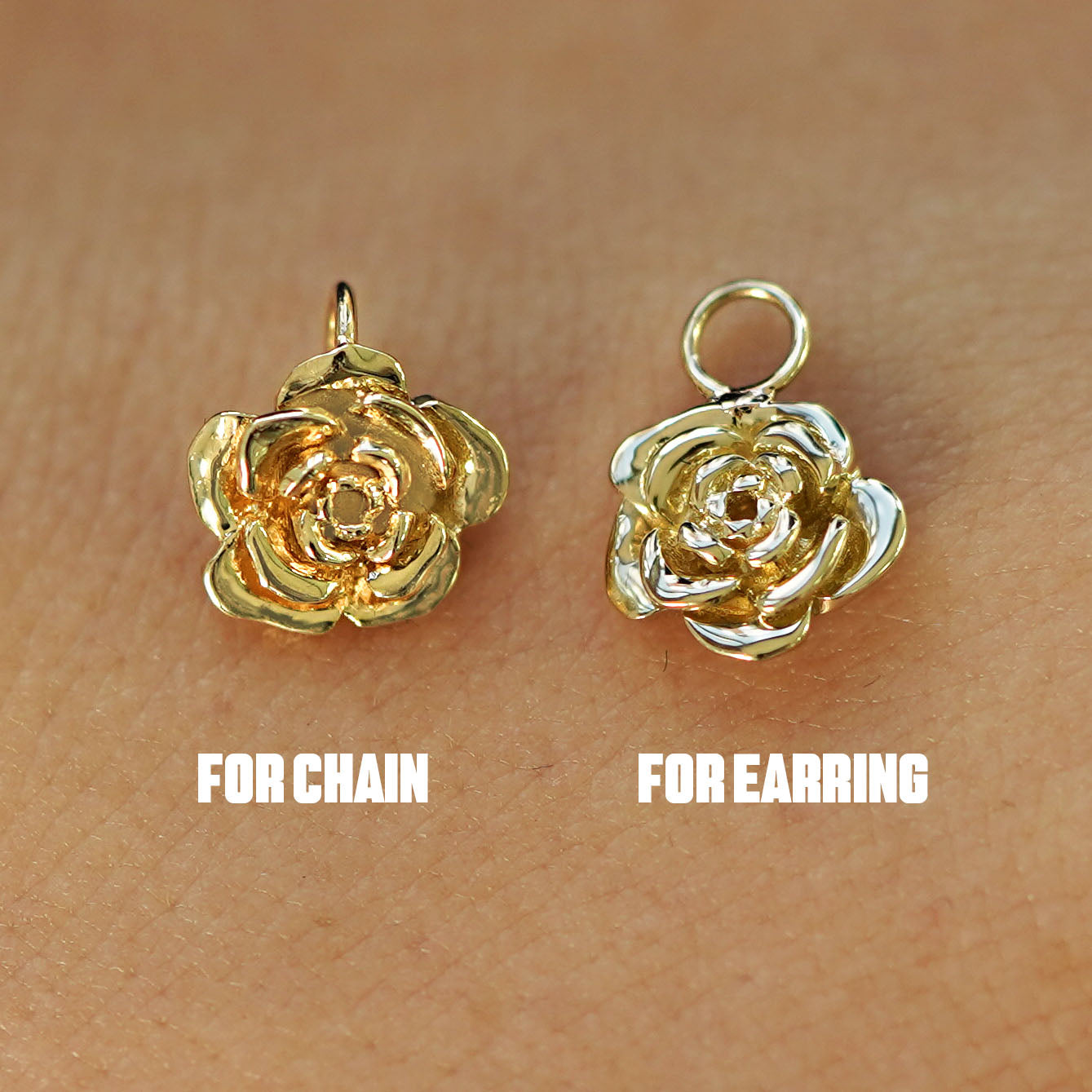 Automic Gold Rose Charm | Minimalist Sustainable Fine Jewelry