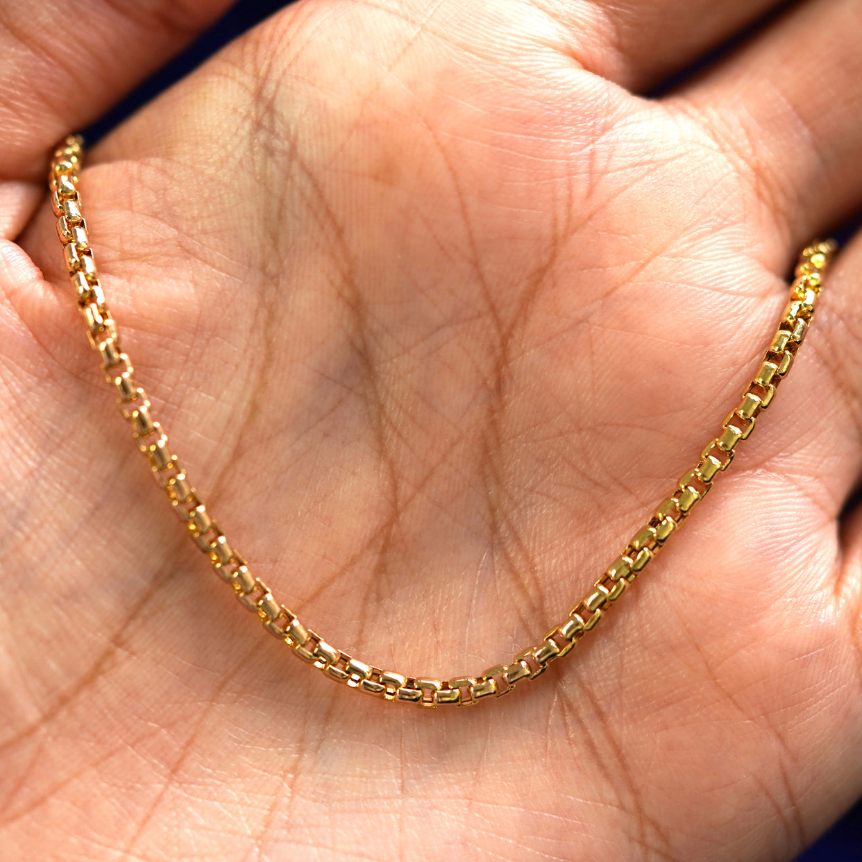 Automic Gold Round Box Chain | Minimalist Sustainable Fine Jewelry