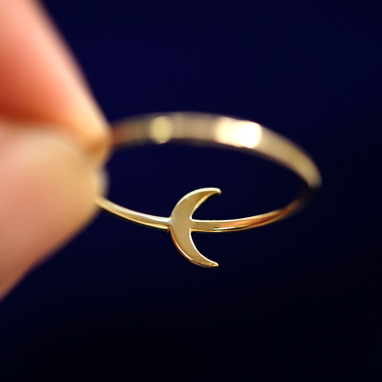 Automic Gold Moon Ring | Minimal Sustainable Fine Jewelry