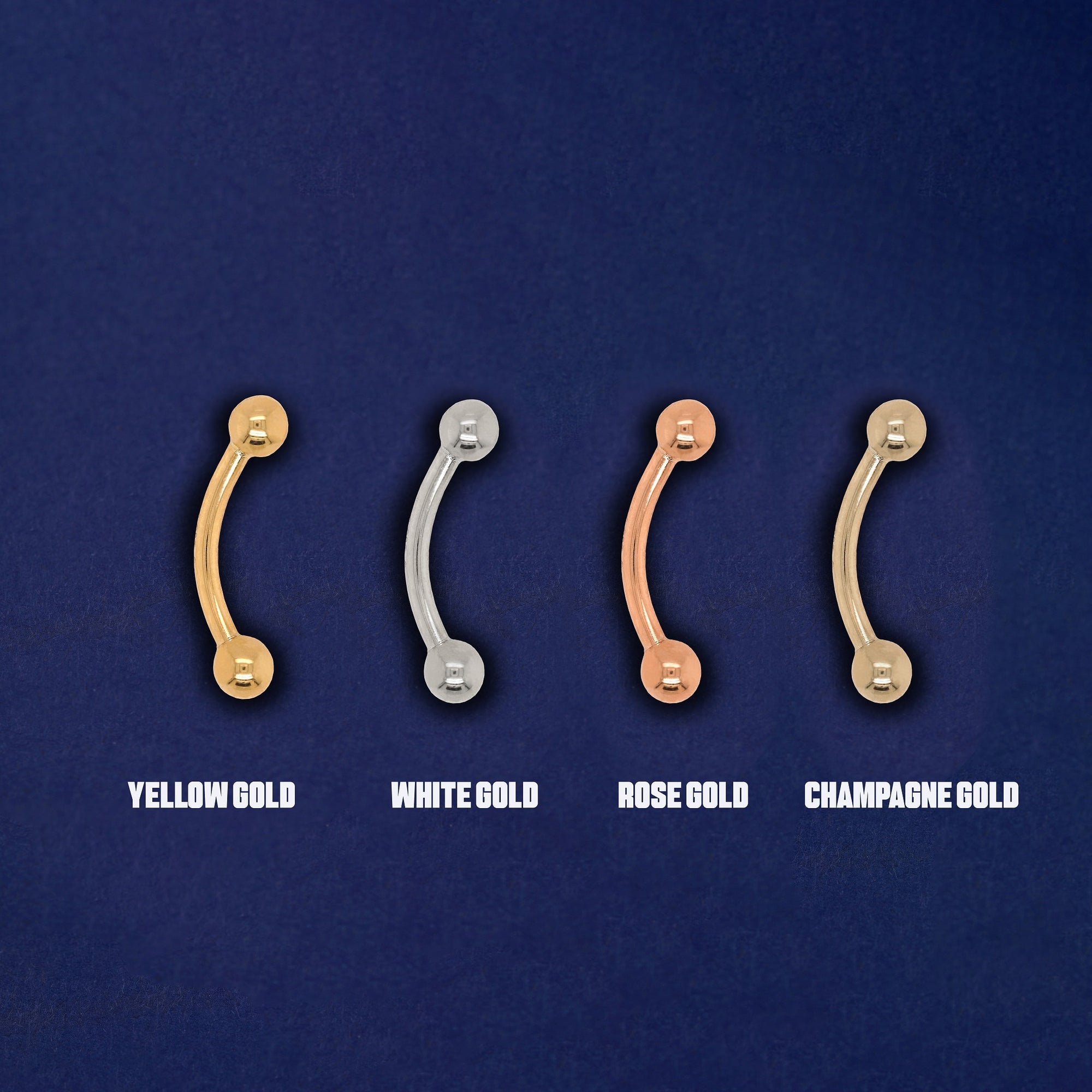 Automic Gold Small Curved Barbell Piercing | Fine Jewelry