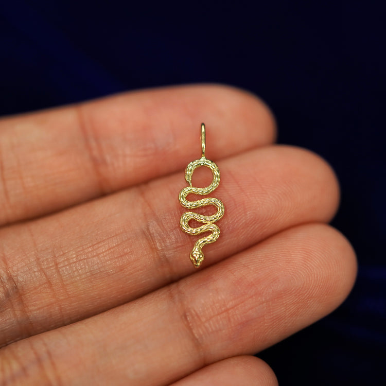 Automic Gold Snake Charm | Minimalist Sustainable Fine Jewelry