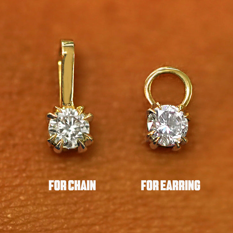 Automic Gold Diamond Charm | Minimalist Sustainable Fine Jewelry