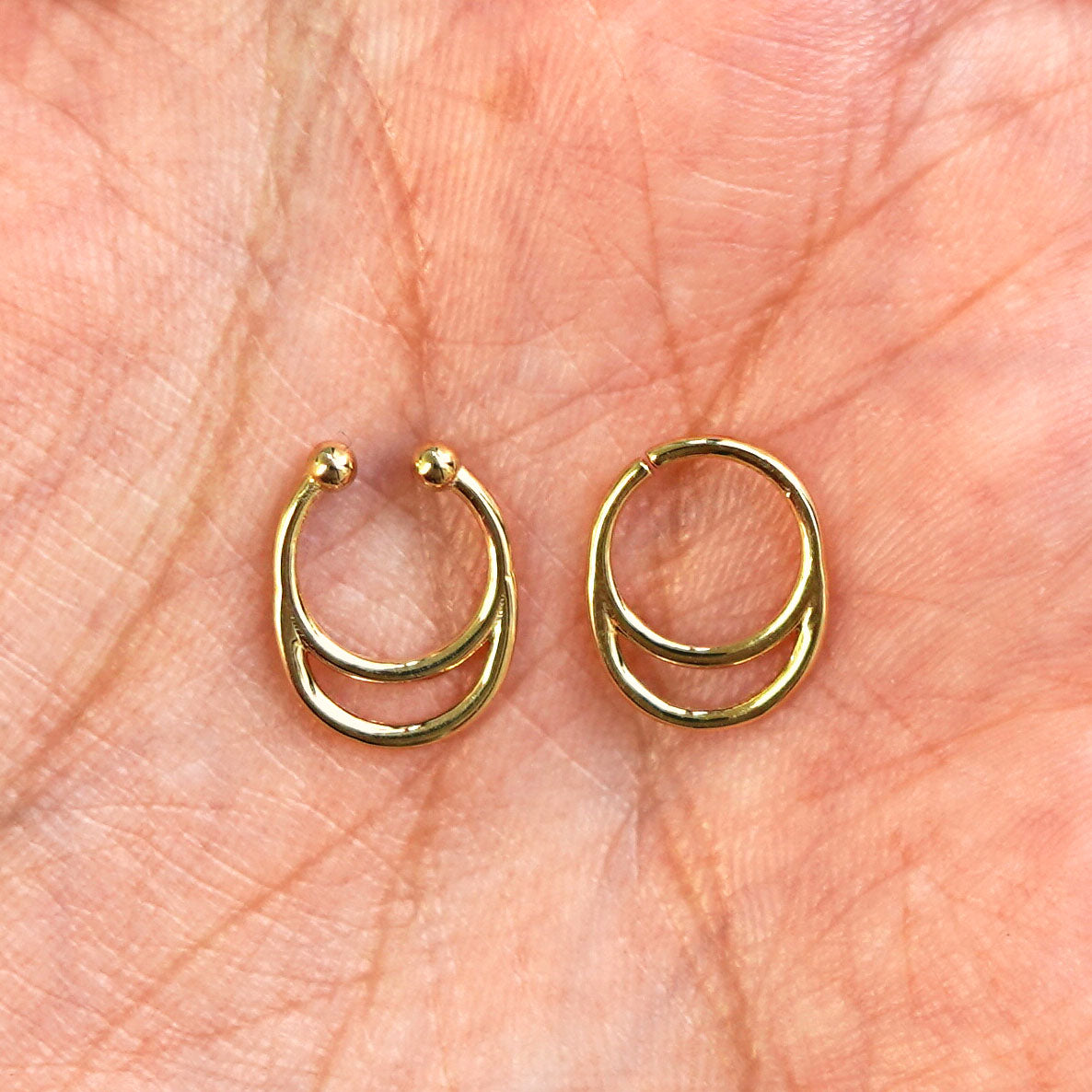 Automic Gold Double Circle Septum | Sustainable Fine Jewelry