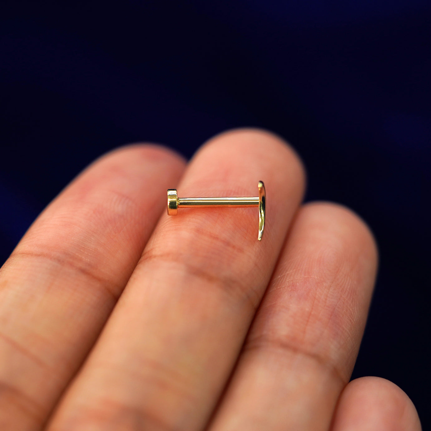 Automic Gold Moon Flatback Piercing | Sustainable Fine Jewelry
