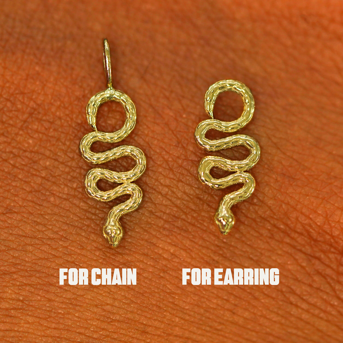 Automic Gold Snake Charm | Minimalist Sustainable Fine Jewelry