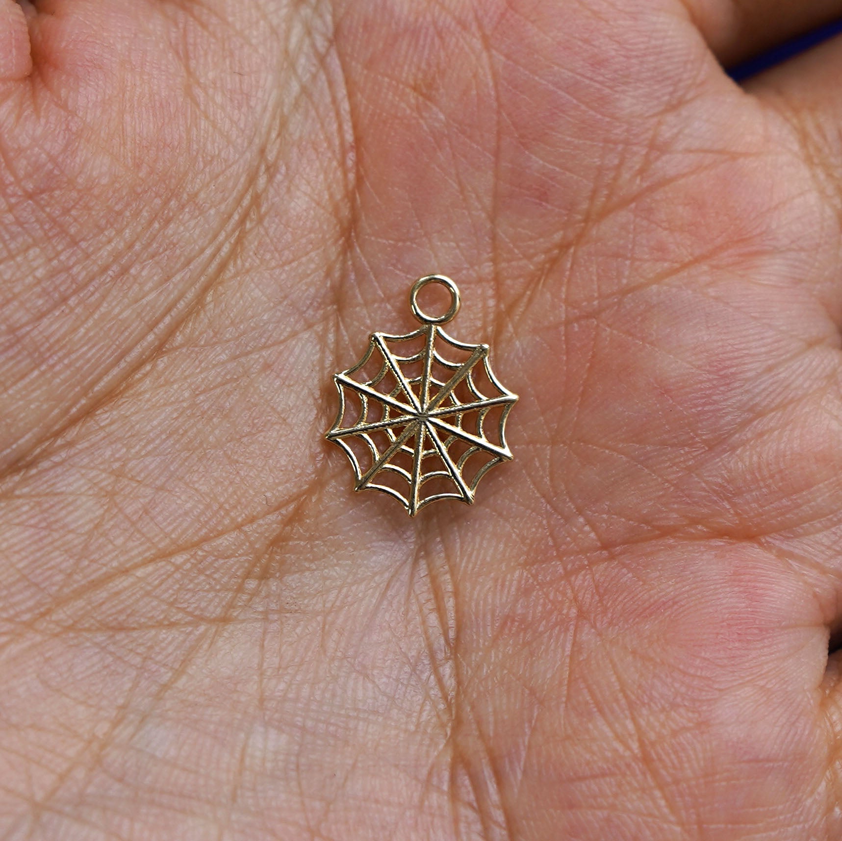 Automic Gold Spider Web Charm | Sustainable Fine Jewelry