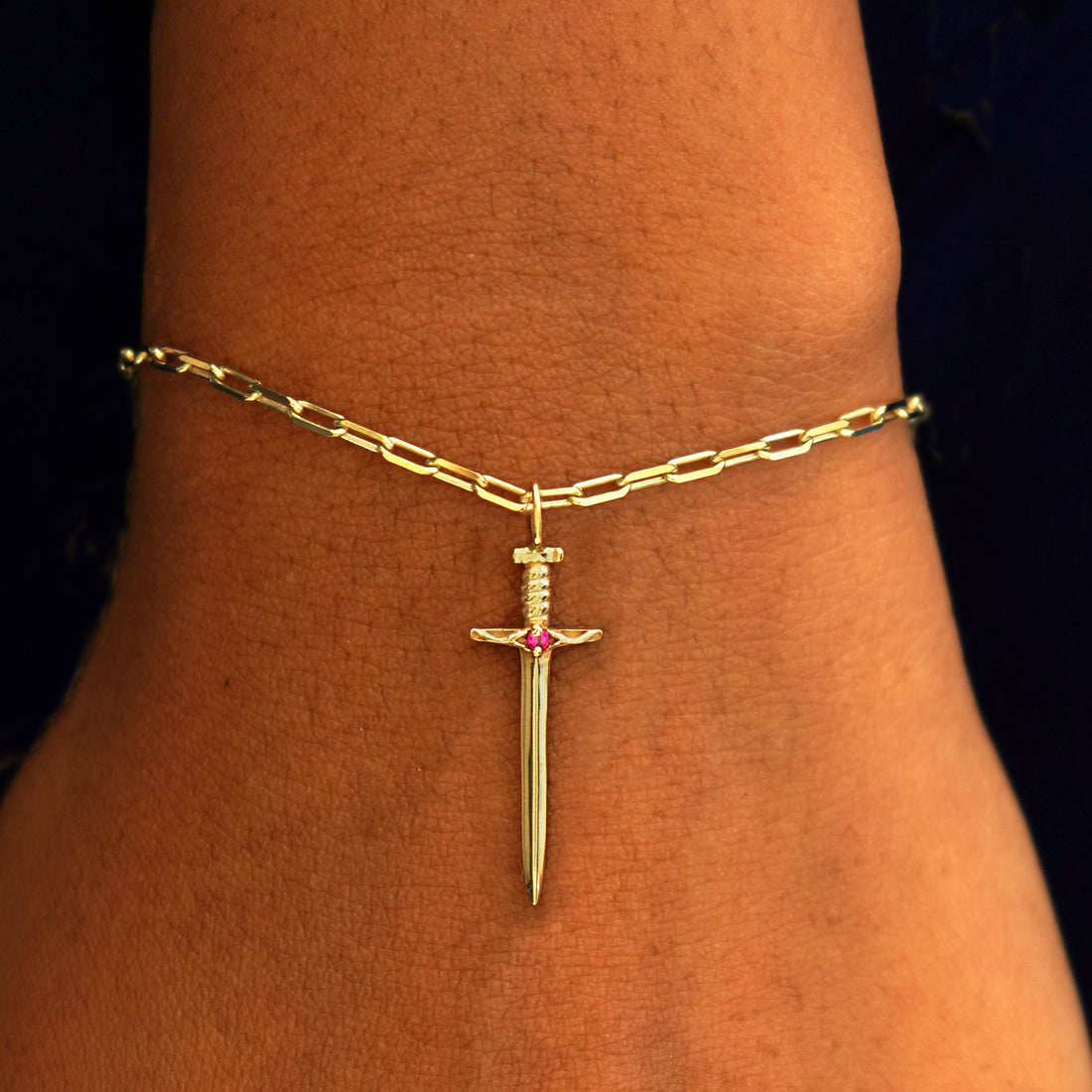 Automic Gold Sword Charm | Minimalist Sustainable Fine Jewelry