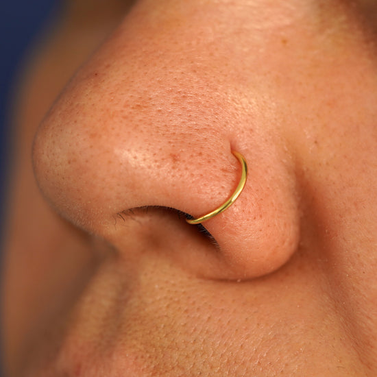 Automic Gold Nose Ring Hoop | Minimalist Sustainable Fine Jewelry