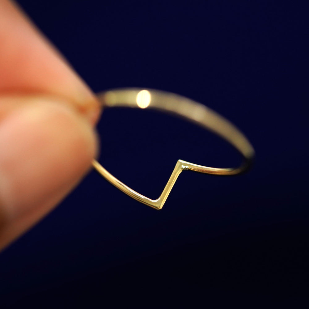 Automic Gold Zig Zag Ring | Minimal Sustainable Fine Jewelry