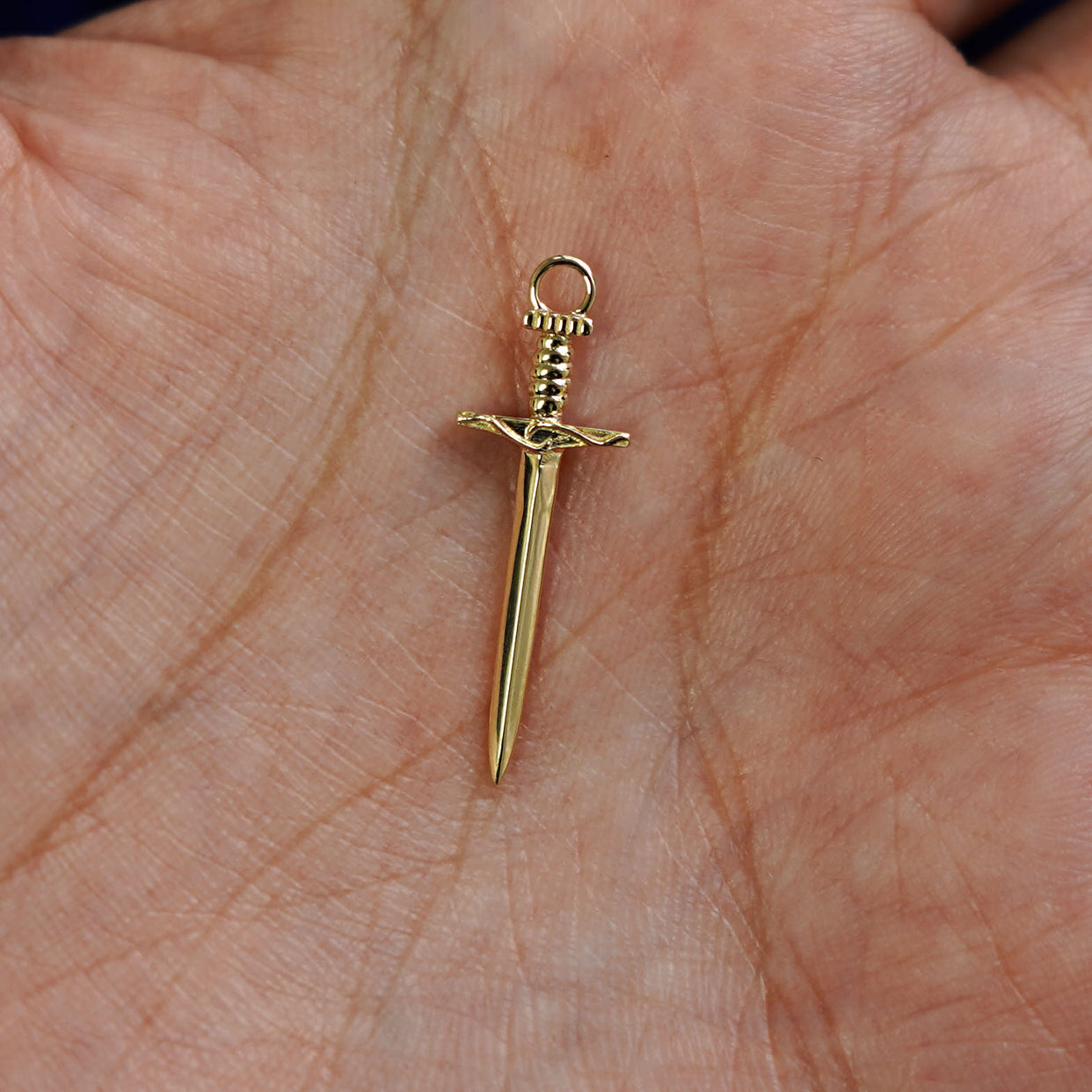 Automic Gold Sword Charm | Minimalist Sustainable Fine Jewelry
