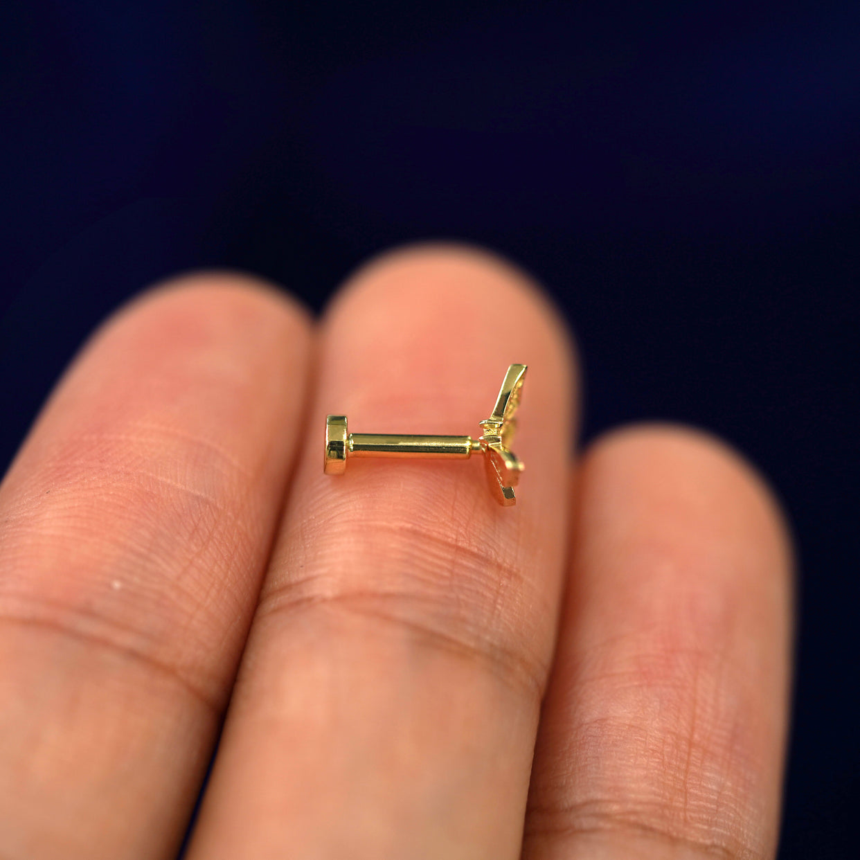 Automic Gold Mini Butterfly Flatback Piercing | Fine Jewelry