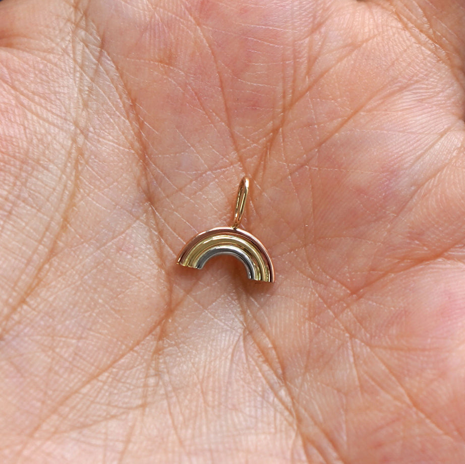 Automic Gold Rainbow Charm | Minimalist Sustainable Fine Jewelry