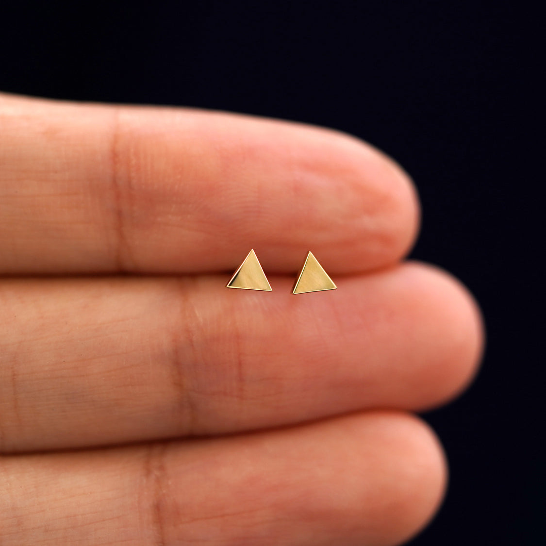 Automic Gold Triangle Earring | Sustainable Fine Jewelry
