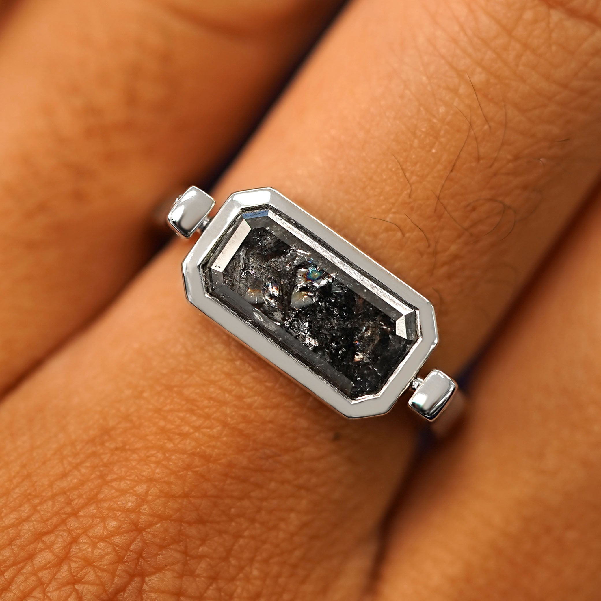 Automic Gold Salt and Pepper Diamond Spinner Ring | Fine Jewelry