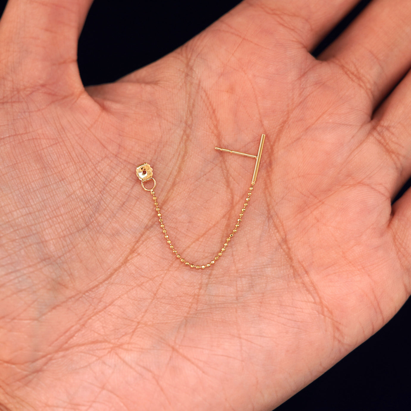 Automic Gold Line Dangle Earring | Sustainable Fine Jewelry