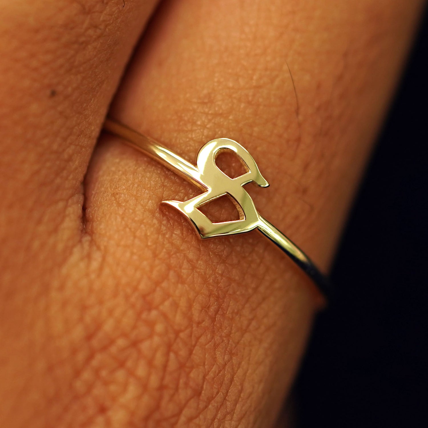 Automic Gold Initial Ring | Minimalist Sustainable Fine Jewelry
