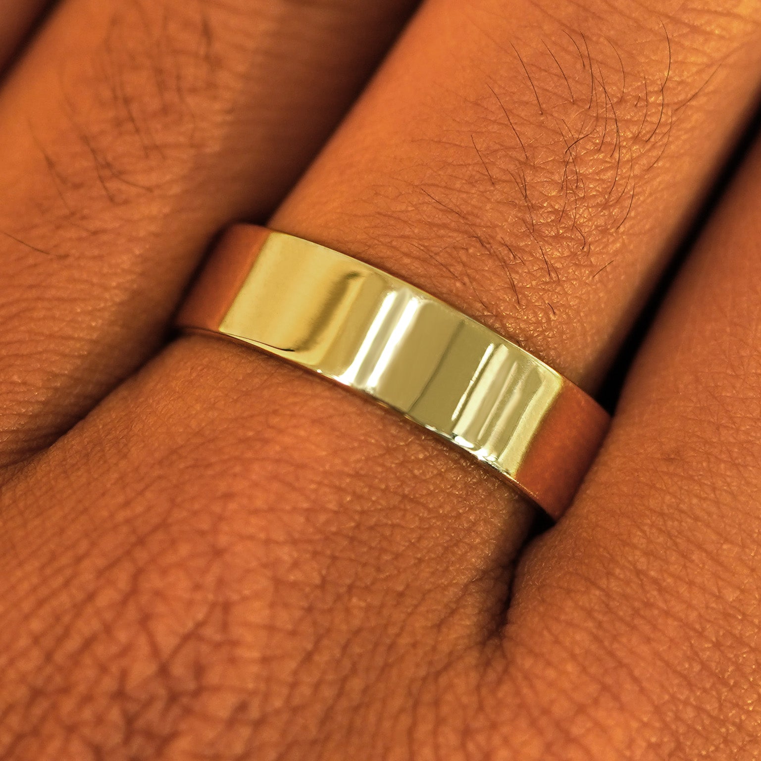Automic Gold Industrial Mirror Band Ring | Sustainable Fine Jewelry