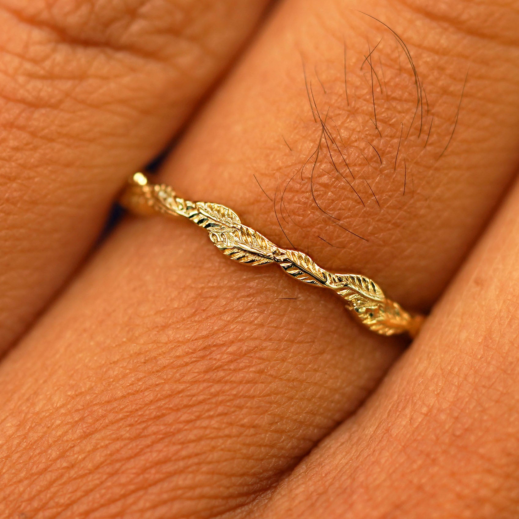 Automic Gold Thin Leaves Band | Sustainable Fine Jewelry