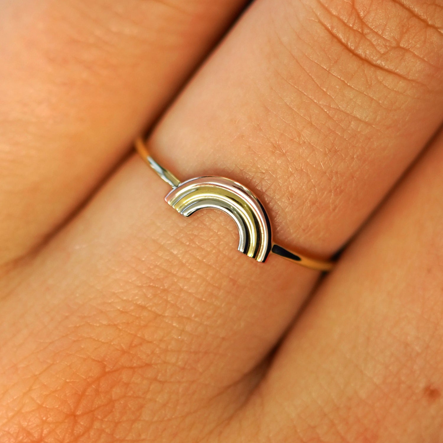 Automic Gold Rainbow Ring | Minimal Sustainable Fine Jewelry