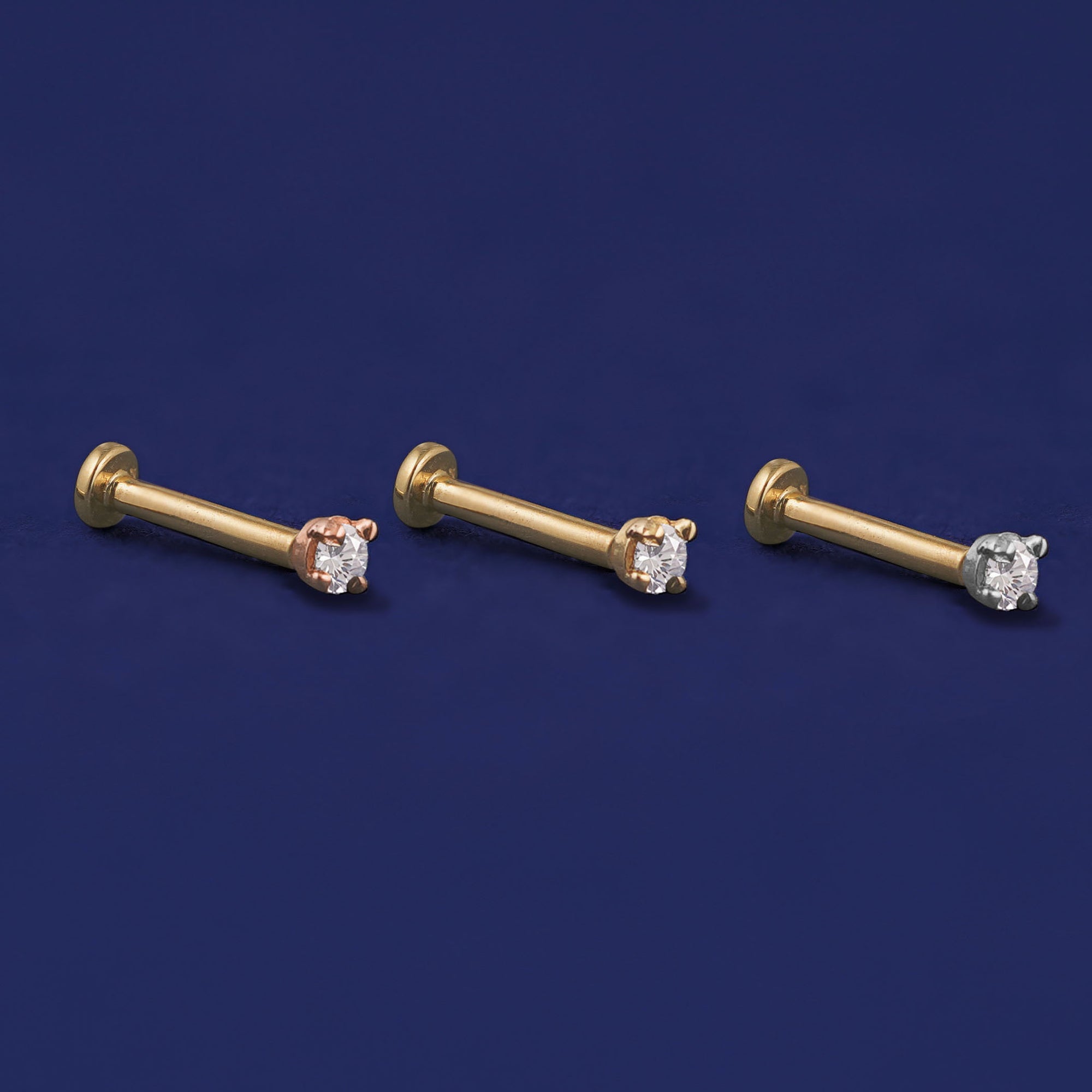 Automic Gold 2mm Diamond Flatback Piercing | Fine Jewelry