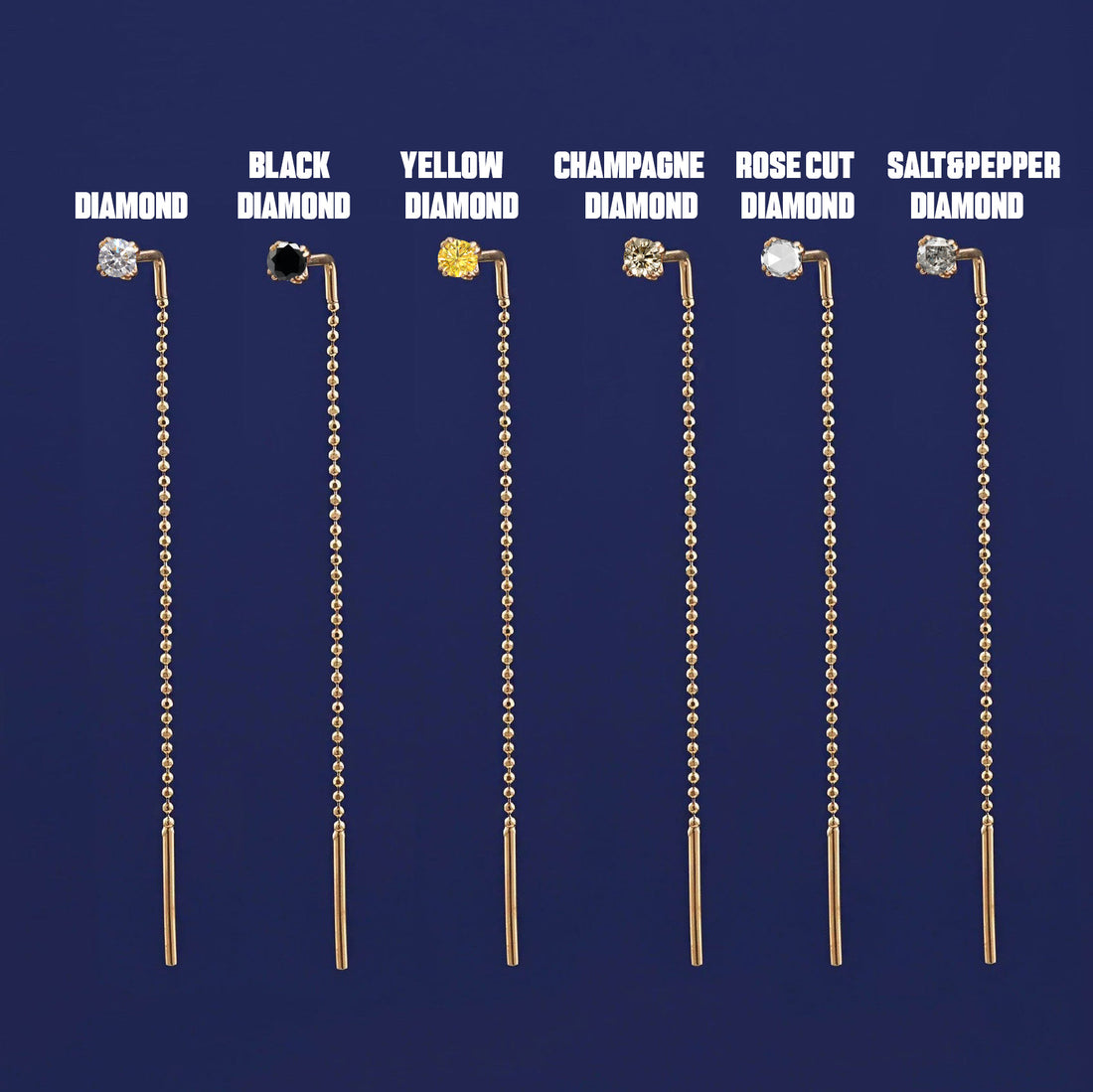 Automic Gold Diamond Threader Earring | Fine Jewelry