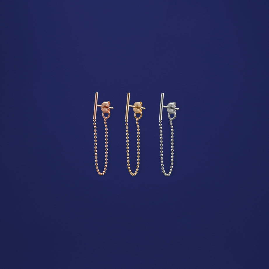 Automic Gold Line Dangle Earring | Sustainable Fine Jewelry