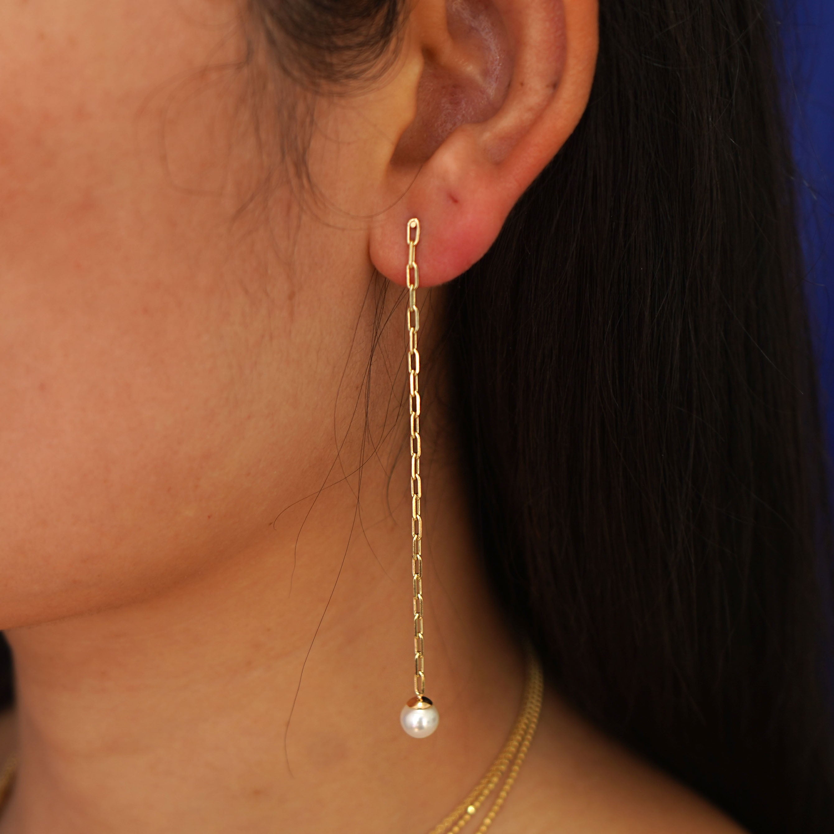 Automic Gold Pearl Dangle Earring | Sustainable Fine Jewelry